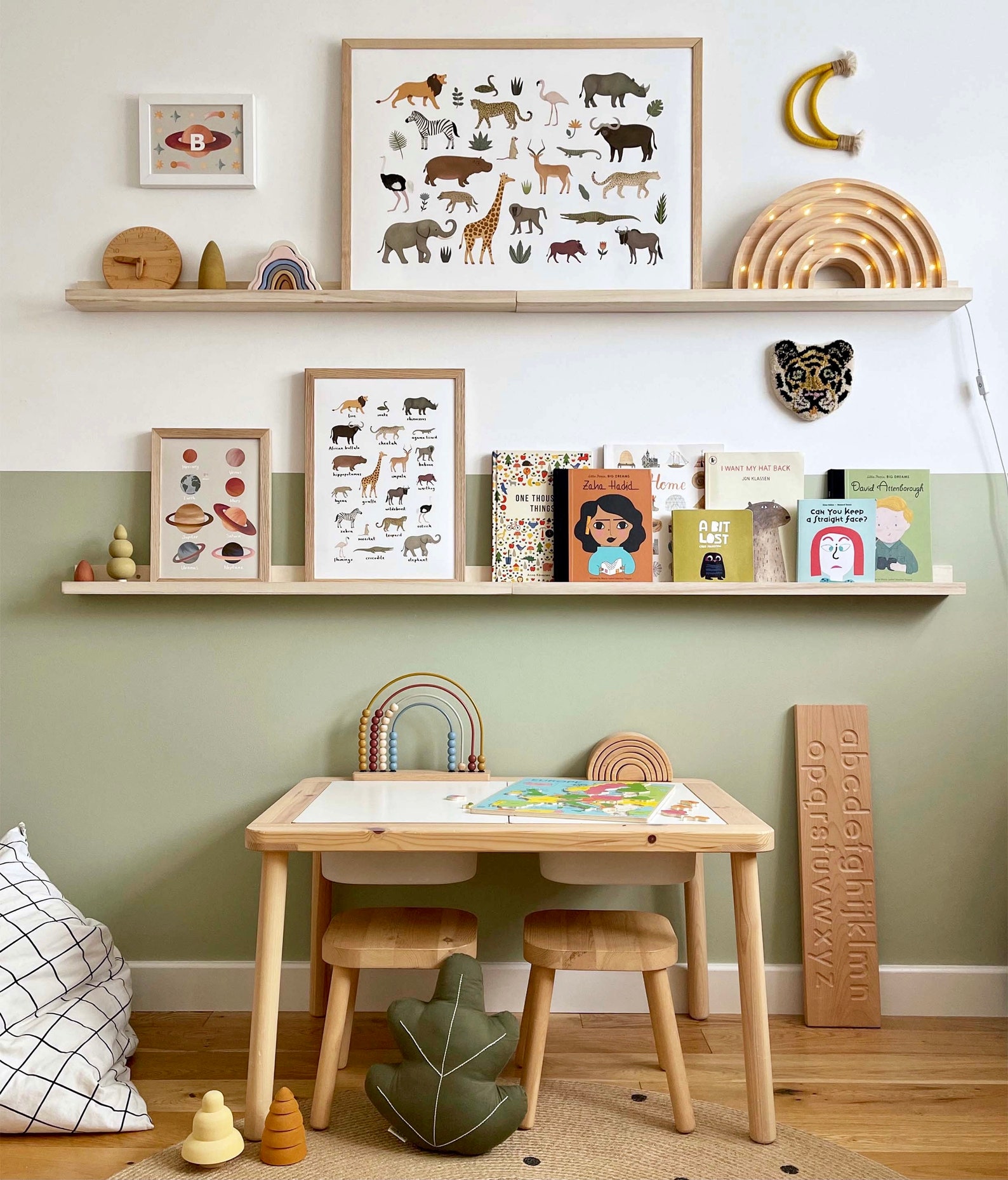 Safari Animal Chart, Nursery Wall Art, Children's Wall Art, Perfect ...