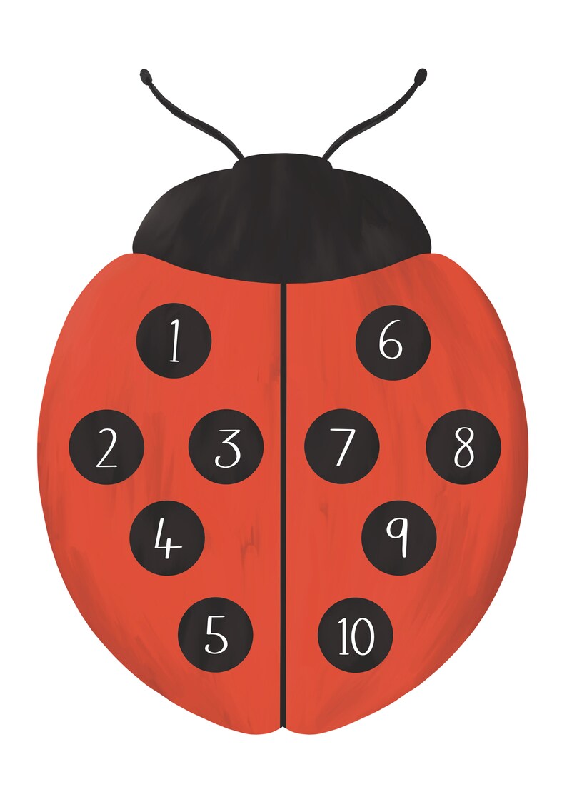 Ladybird Number Print Ladybug Poster Nursery Art Perfect - Etsy