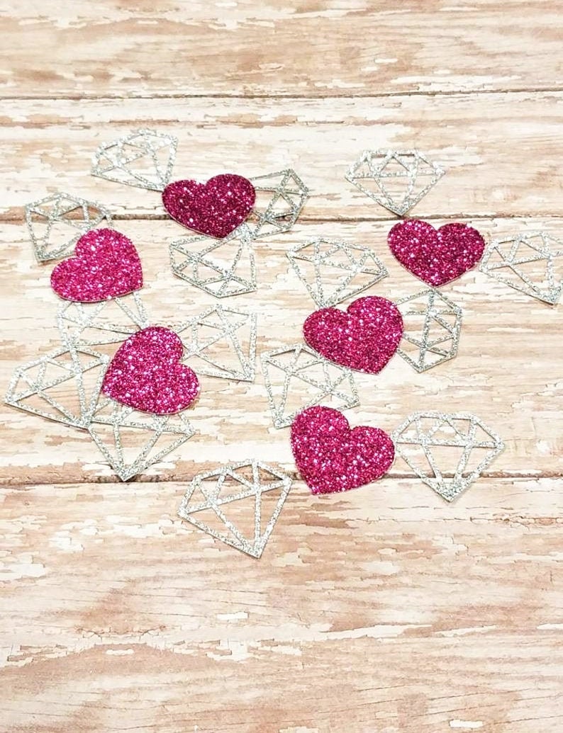 Hearts and Diamond Confetti Diamond Confetti Heart Confetti | Etsy