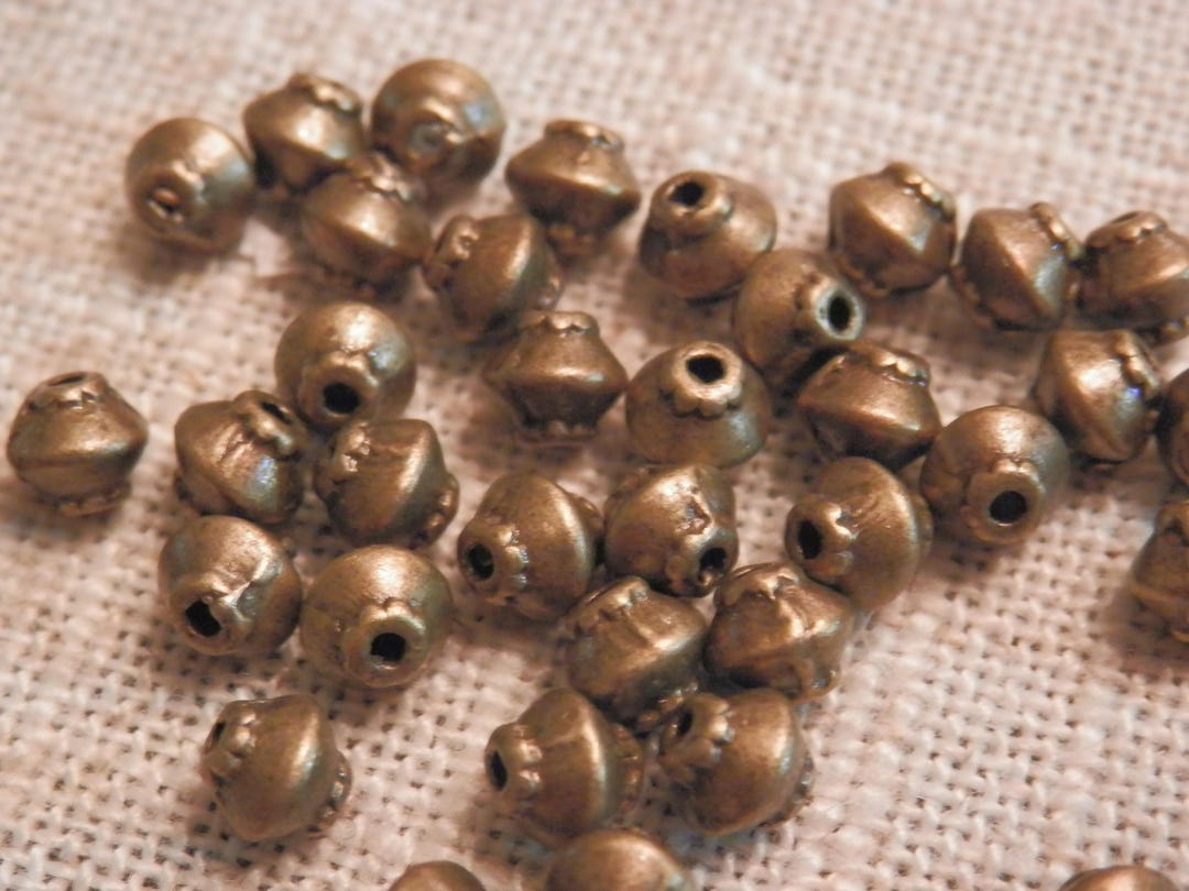 50pcs 5mm Bronze Saucer Bead Bronze Spacer Beads Bicone Beads Antique ...