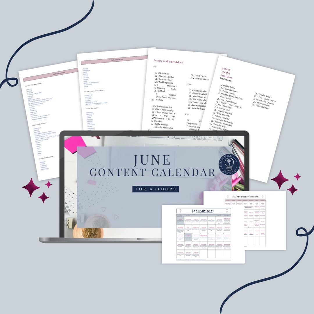 Printable June Social Media Content Calendar - Etsy