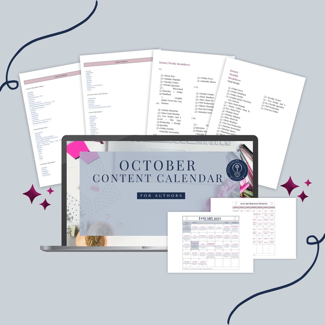Printable October Social Media Content Calendar - Etsy