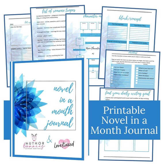 Printable Novel in a Month Planner | Etsy