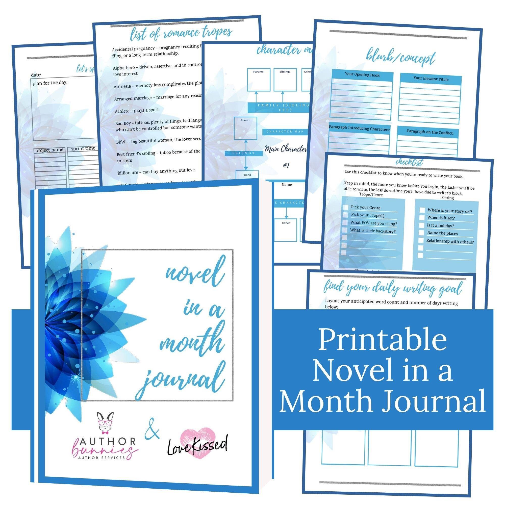 Printable Novel in a Month Planner - Etsy