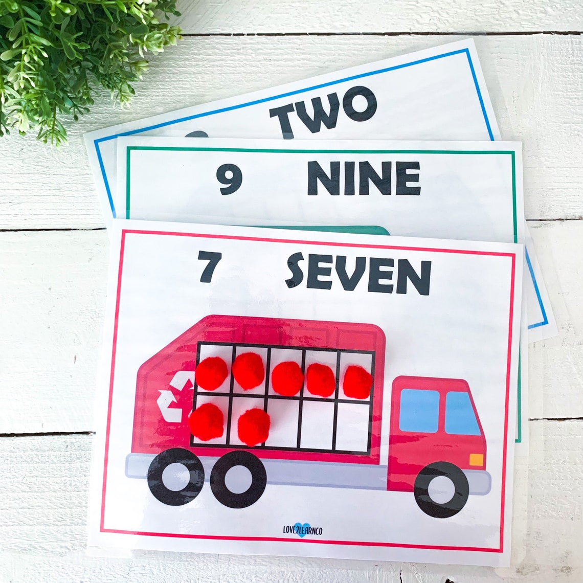 TEN FRAMES Pom Pom Counting Activity Printable Garbage Truck - Etsy