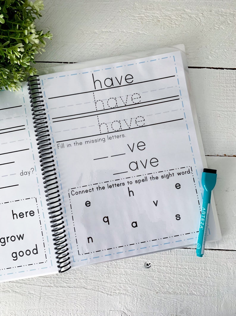 Kindergarten Sight Word Tracing Notebook Dolch Sight Words - Etsy
