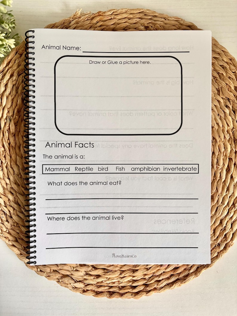 Animal Research Journal Elementary Level | Homeschool Science Journal ...