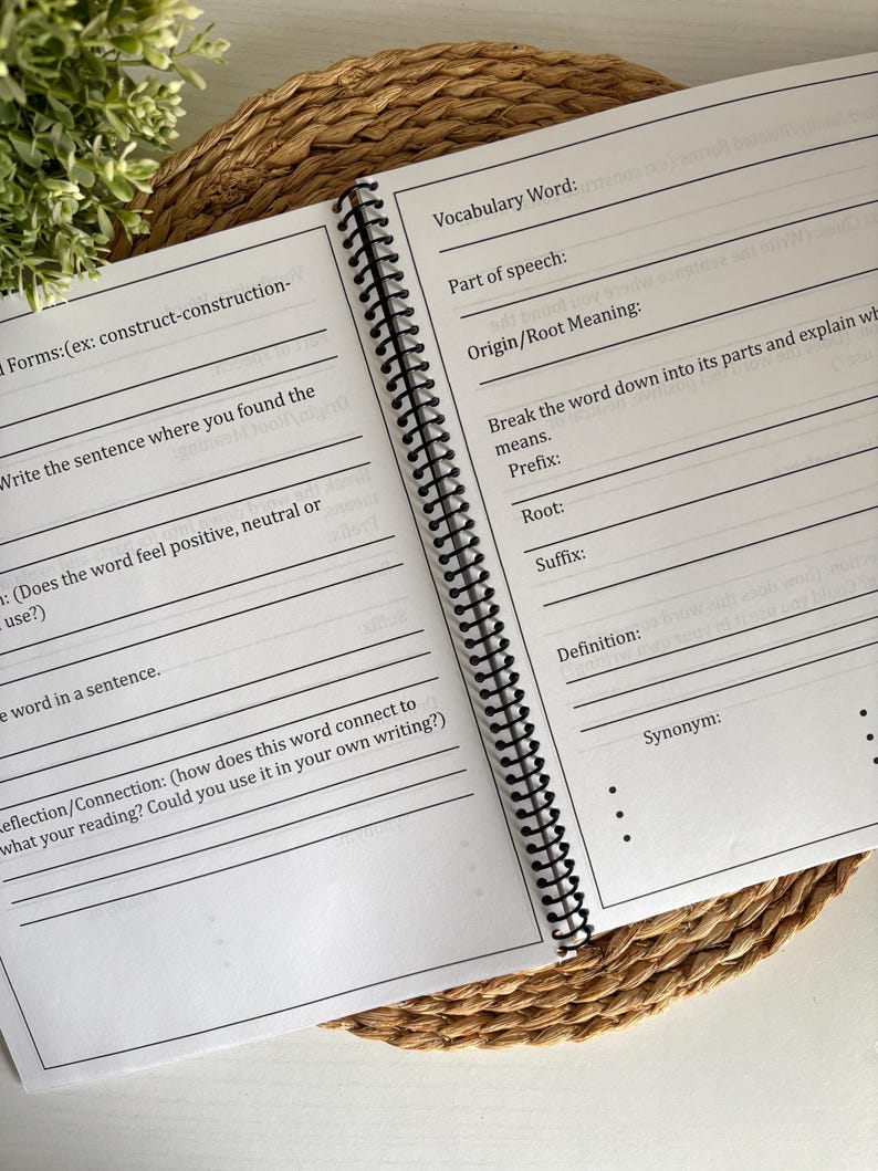 High School Vocabulary Research Journal Middle School/ High School ...