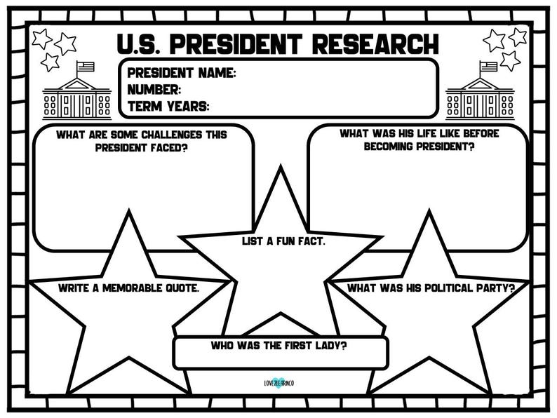 US President Research Worksheet | Homeschool History Social Studies ...