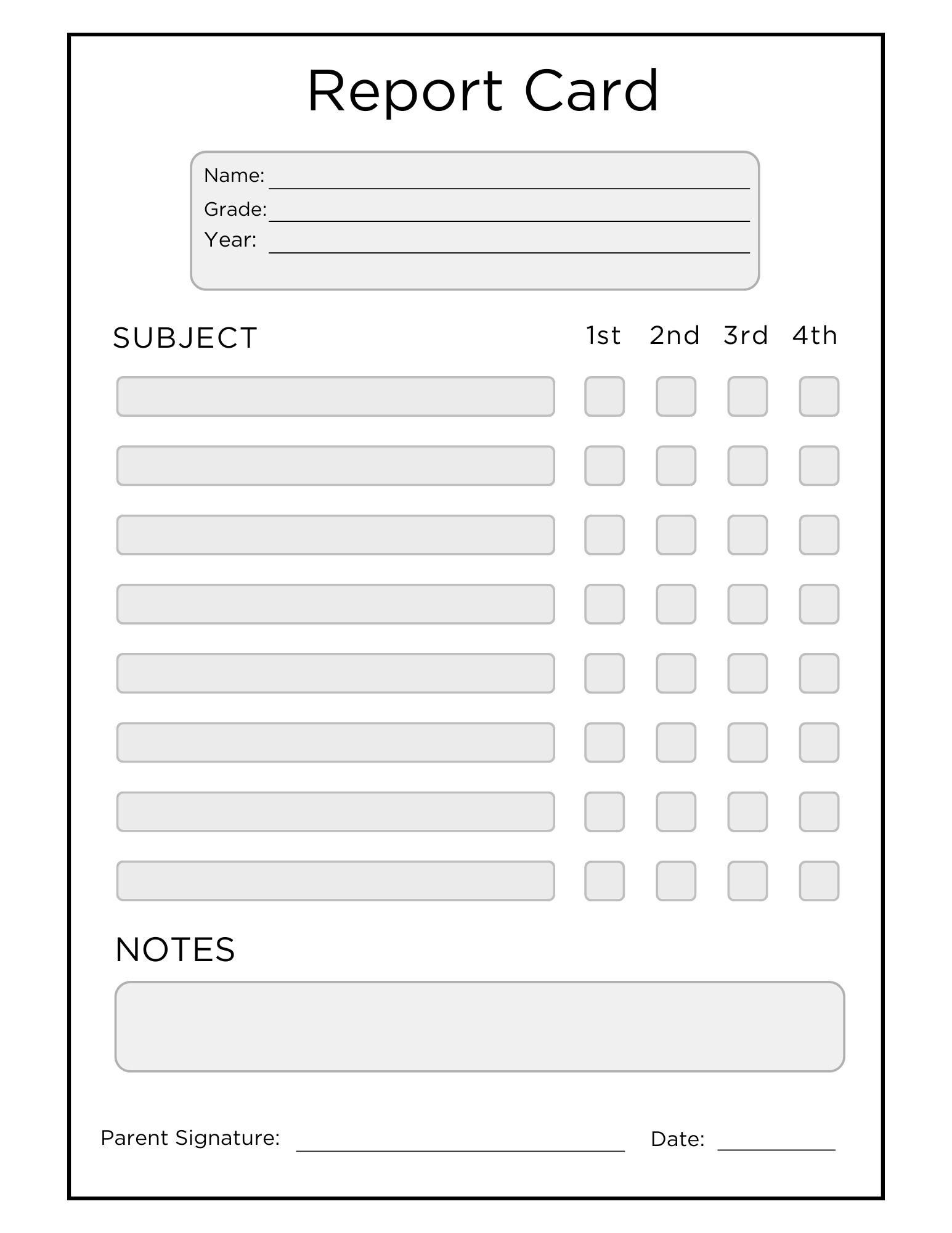 Editable Homeschool Report Card Template, Printable Progress Report ...
