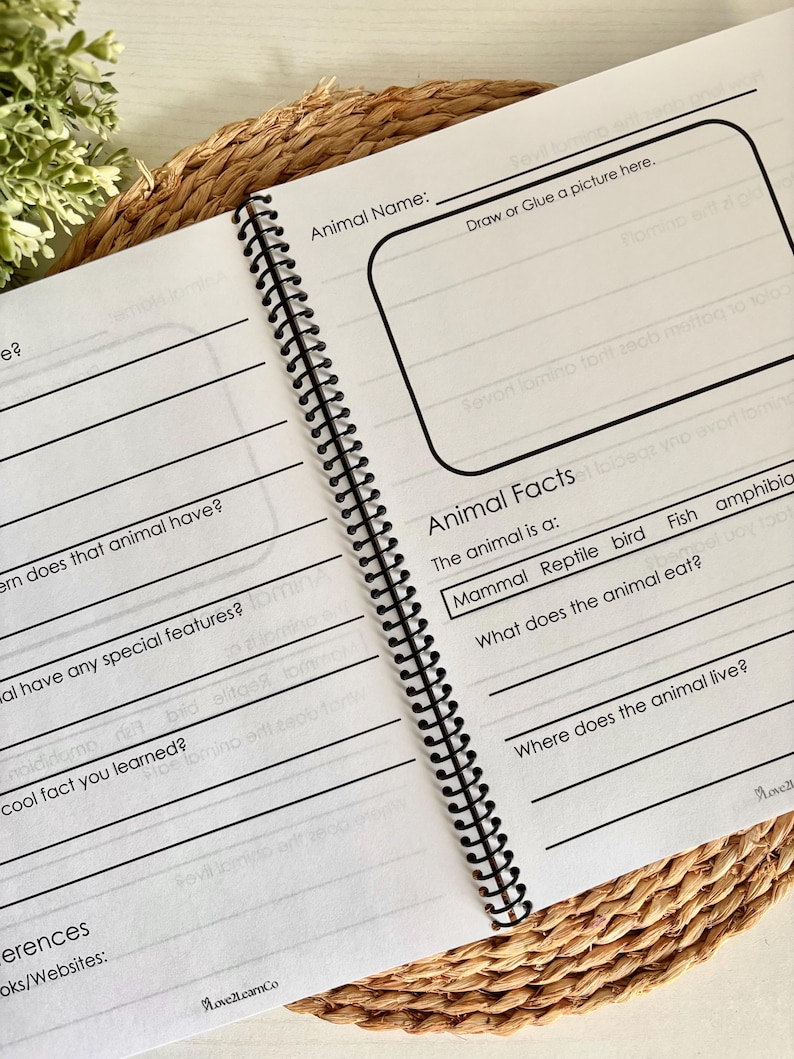 Animal Research Journal Elementary Level | Homeschool Science Journal ...
