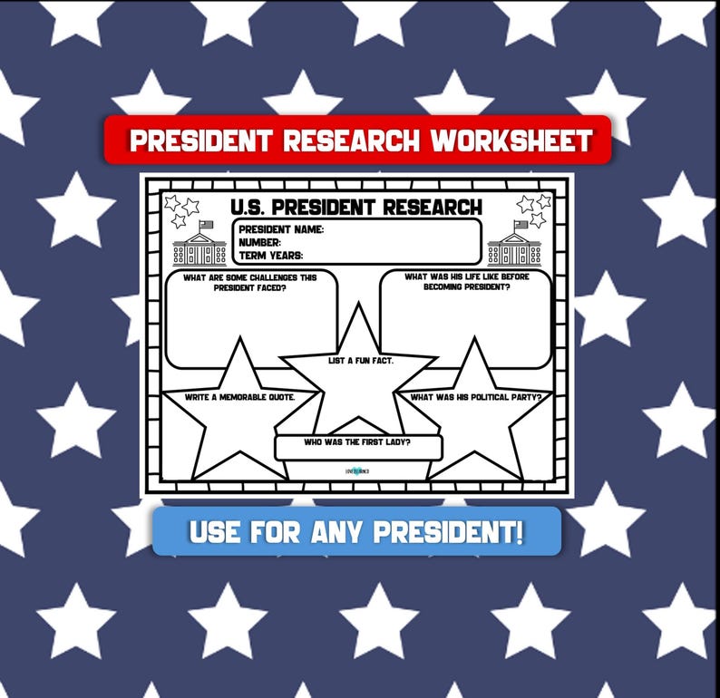US President Research Worksheet | Homeschool History Social Studies ...