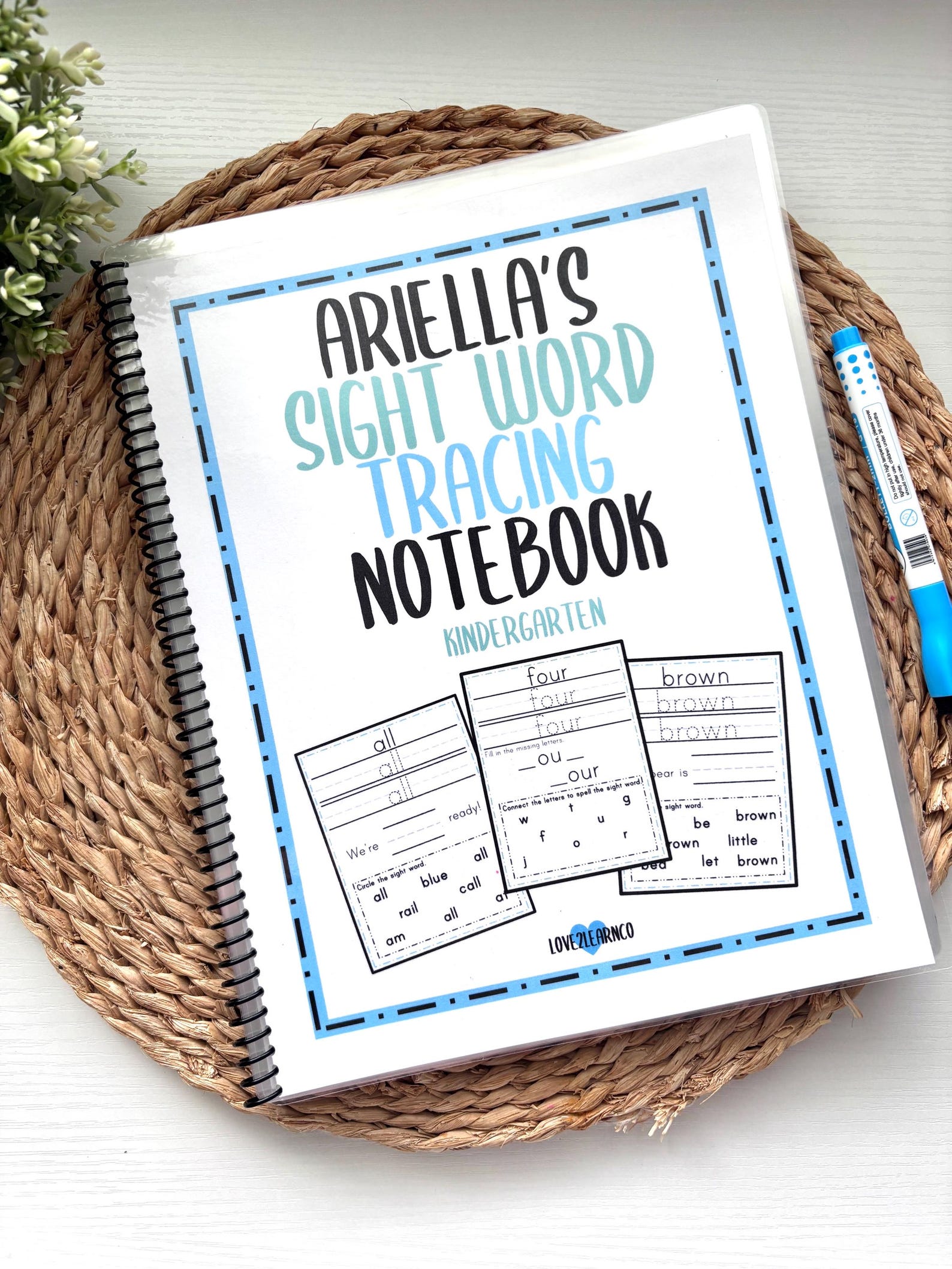 KINDERGARTEN Sight Word Tracing Notebook Dolch Sight Words Primer ...