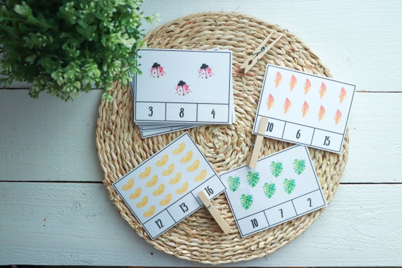 Preschool Counting Clip Cards Numbers 1-20 PRINTABLE VERSION - Etsy