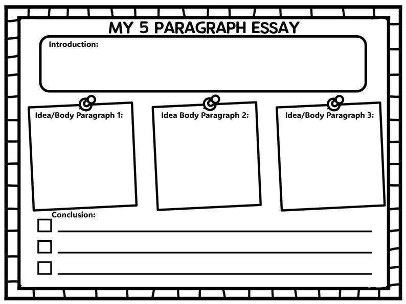 5 Paragraph Essay Graphic Organizer Printable | Writing Worksheet ...