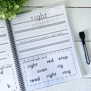 2nd Grade Sight Word Tracing Workbook Dolch Sight Words Dry - Etsy