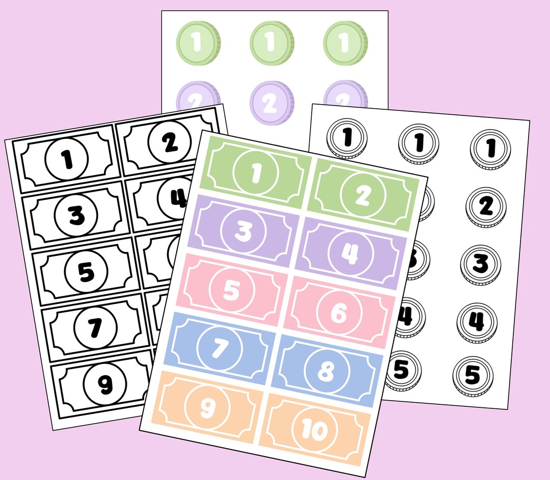 PRINTABLE Play Money | Pretend Play | Dramatic Play | Coins and Money ...