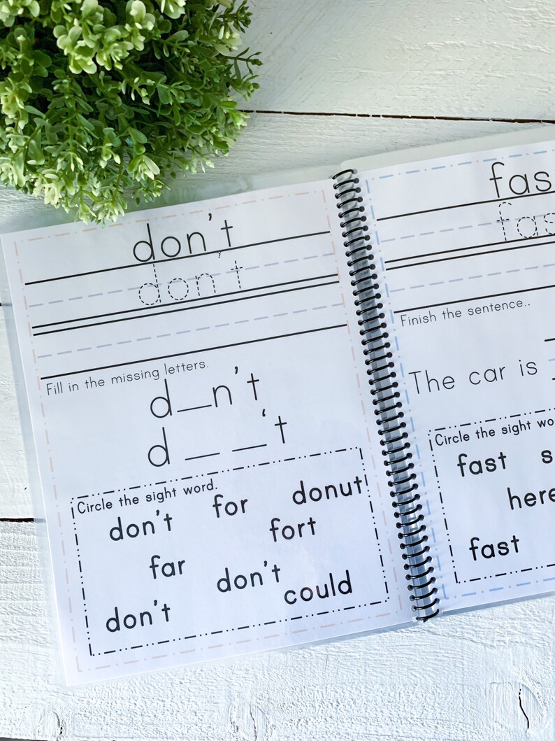 2nd Grade Sight Word Tracing Workbook Dolch Sight Words Dry - Etsy