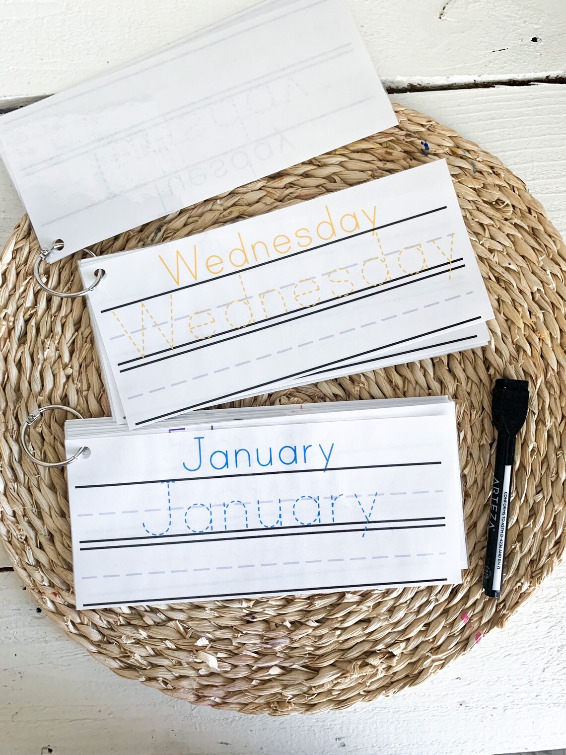 DAYS & MONTHS of the Year Tracing Cards Printable Preschool - Etsy