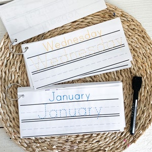 DAYS & MONTHS of the Year Tracing Cards Printable Preschool ...