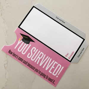 You Survived Cash Money Envelope for Graduation - Etsy