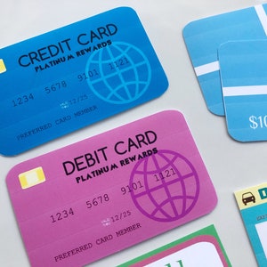 Printable Play Credit Cards & Coupons: Pretend Play Set (PDF) - Etsy