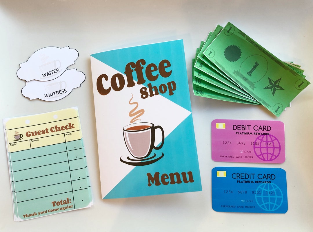 Play Restaurant Printable - Coffee Shop - Etsy