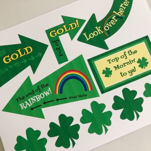 Leprechaun Trap Printables - Signs, Arrows, Clovers - Etsy