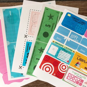 Pink Play Wallet Printable With Play Cards, Play Money, Play Checks ...