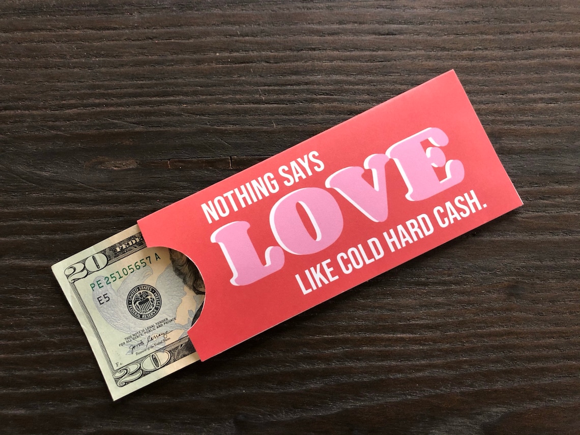 Love and Cash Funny Valentine's Day Money Holder | Etsy