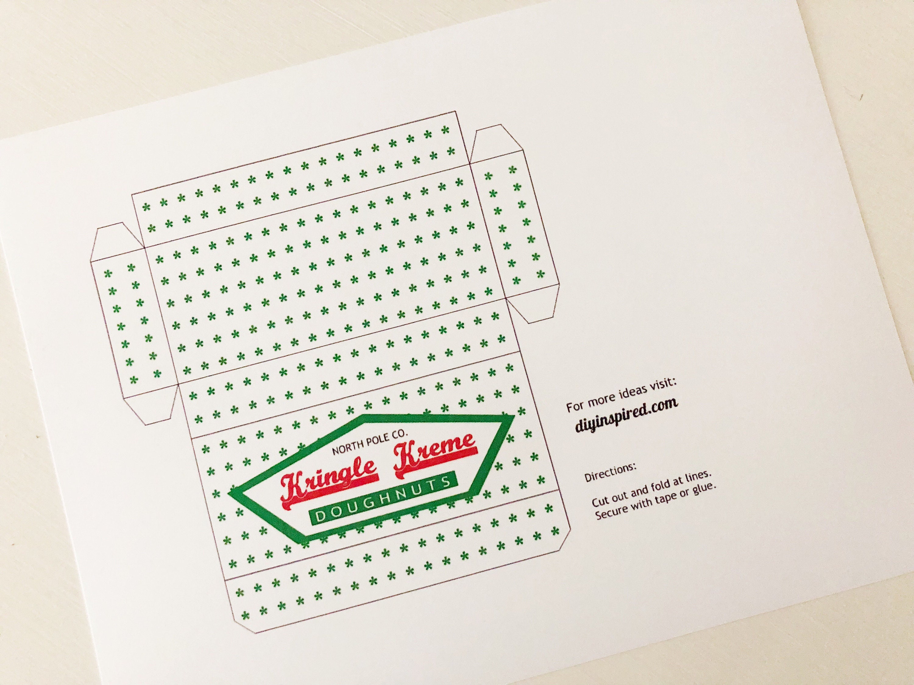 Elf Doughnut Box Printable - Etsy