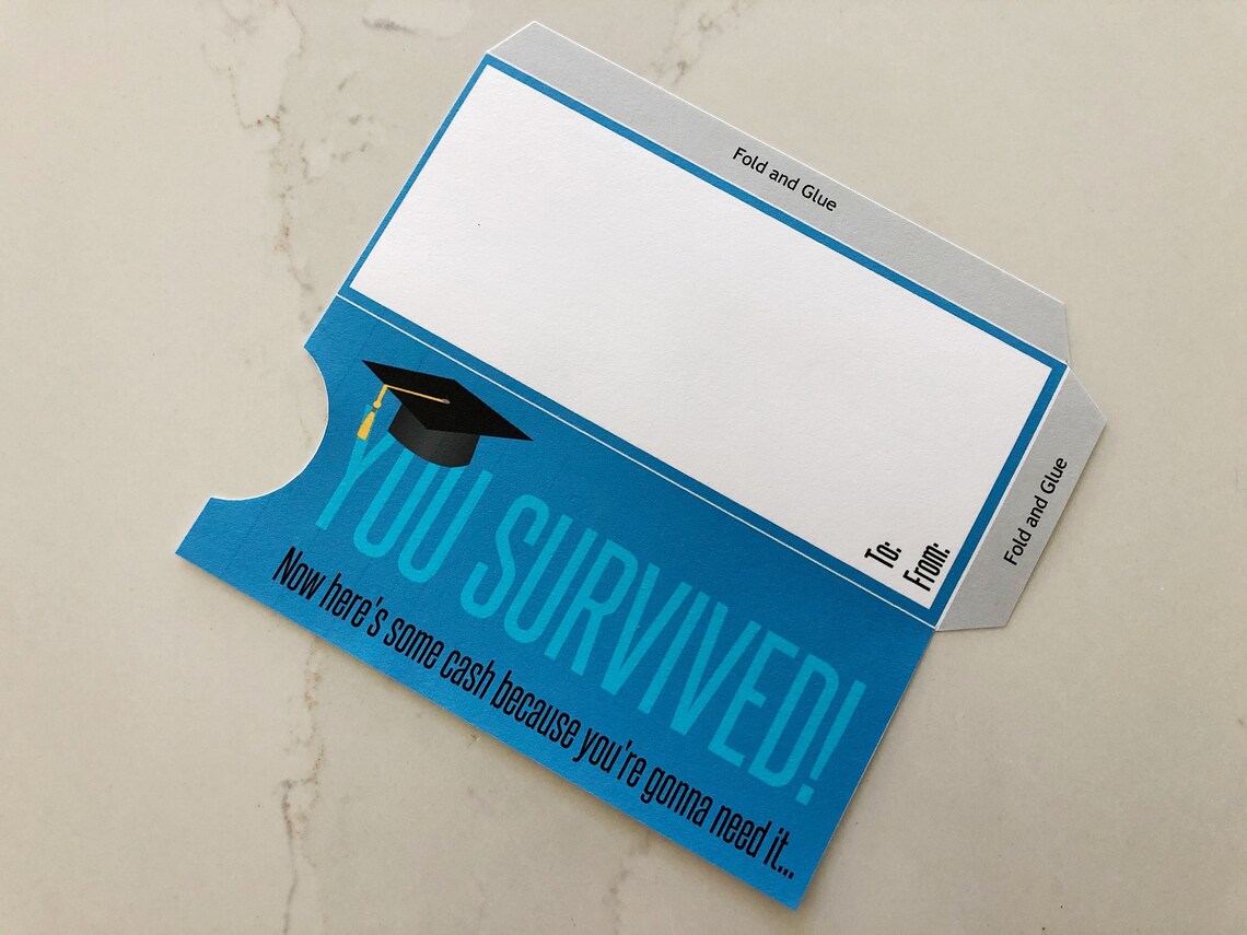 You Survived Cash Money Envelope for Graduation - Etsy