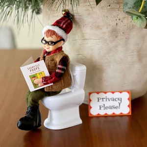 Funny Elf Toilet Kit With Arrival Letter and Elf Reports, Elf Props ...