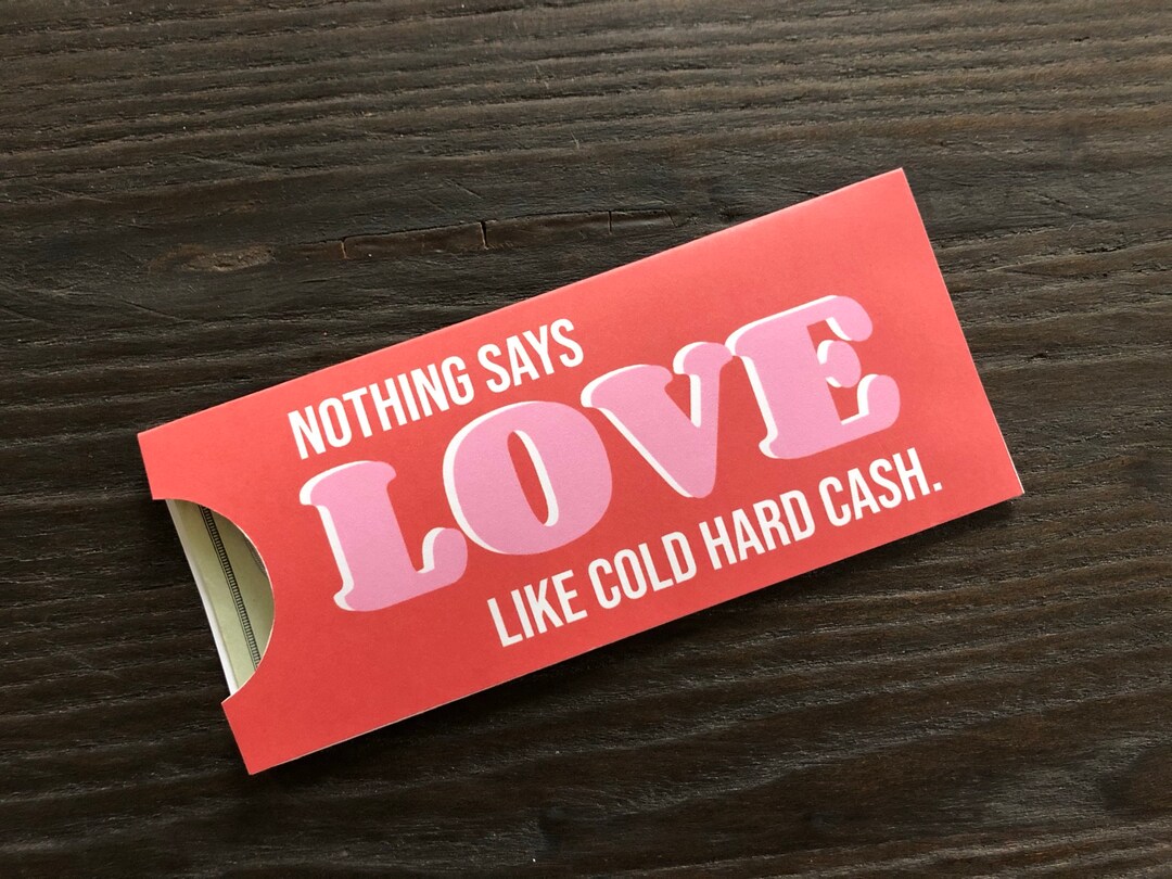 Love and Cash Funny Valentine's Day Money Holder - Etsy