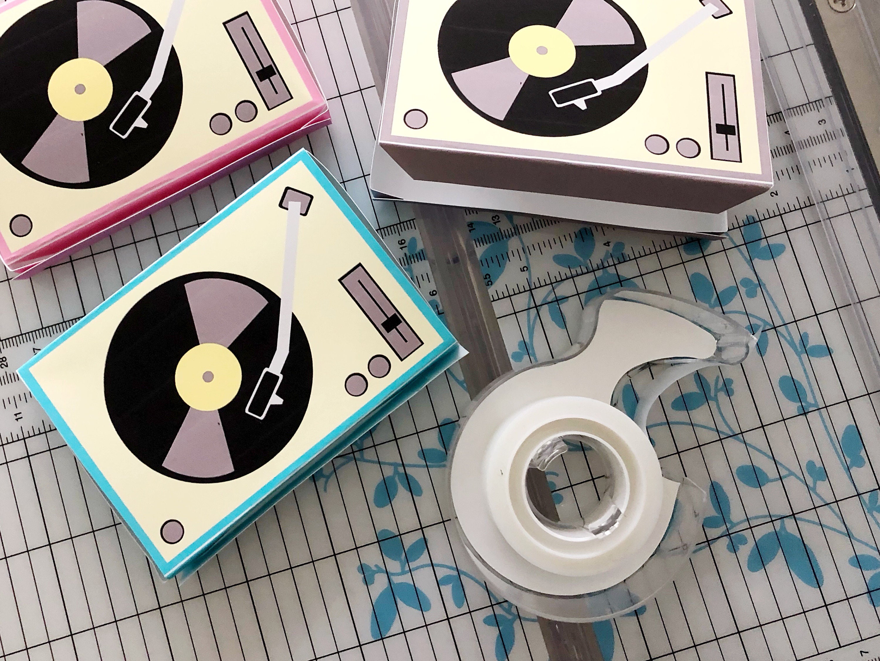 3 Record Player Printable Gift Card Holders - Etsy