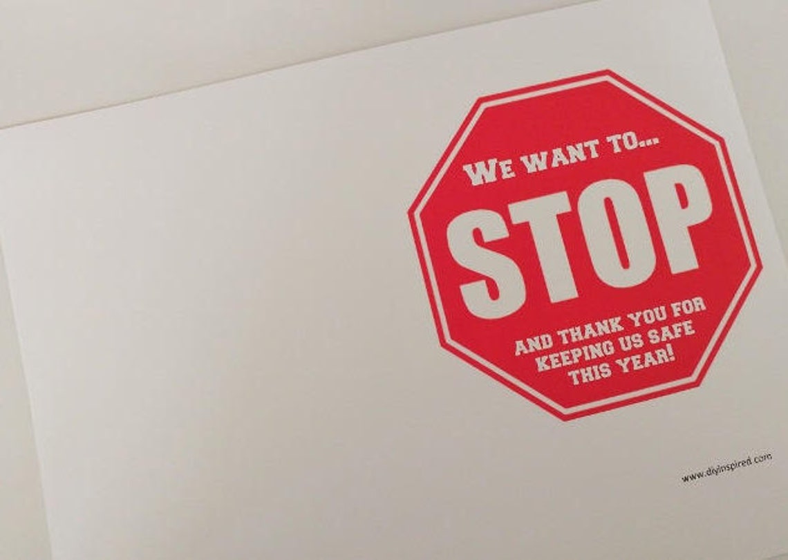 Crossing Guard or Bus Driver Printable Thank You Card - Etsy