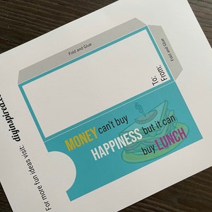 Money Can Buy Lunch-funny Printable Money Holder - Etsy