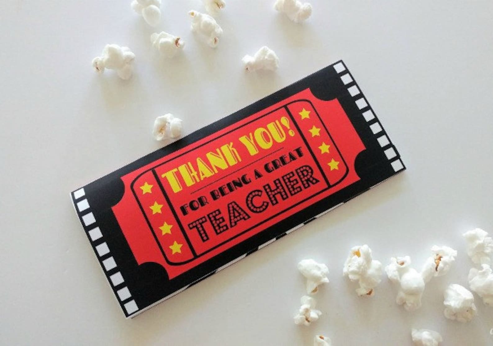 Thank You Teacher Movie Ticket Printable Envelope | Etsy