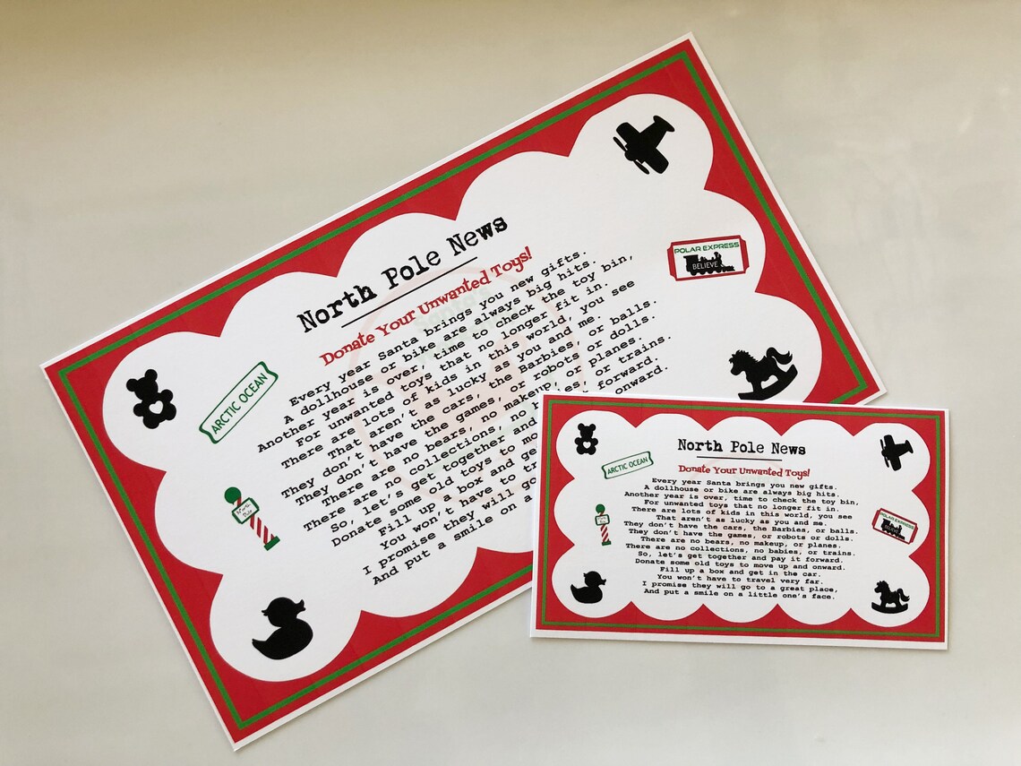 Unwanted Toy Donation Elf Poem Printable - Etsy