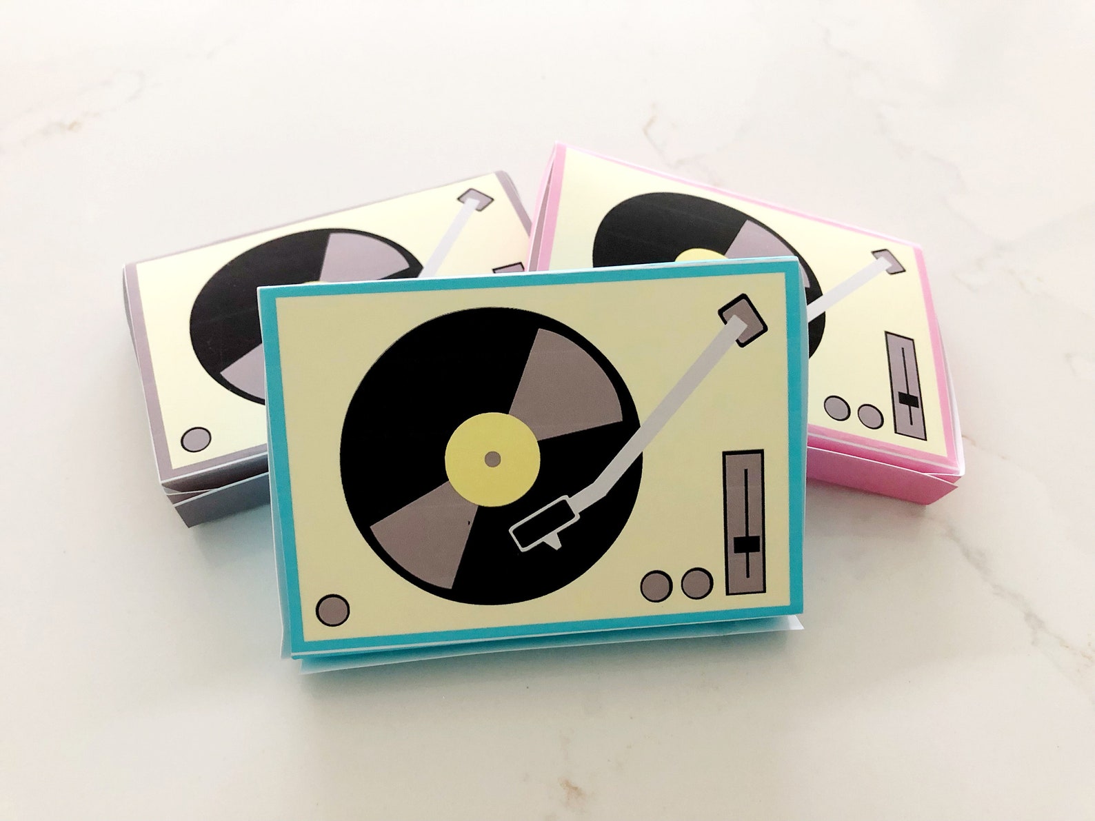 3 Record Player Printable Gift Card Holders - Etsy