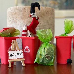 Deluxe Elf Accessory - Funny Elf Trash Can With Arrival Letter, Elf ...