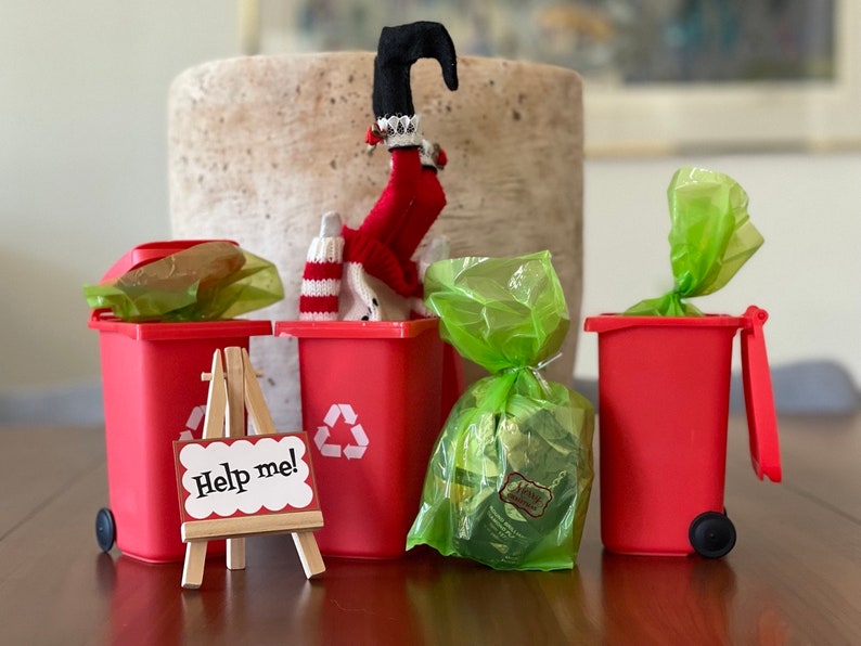 Deluxe Elf Accessory - Funny Elf Trash Can With Arrival Letter, Elf ...