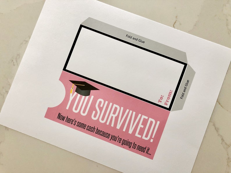 You Survived Cash Money Envelope for Graduation - Etsy