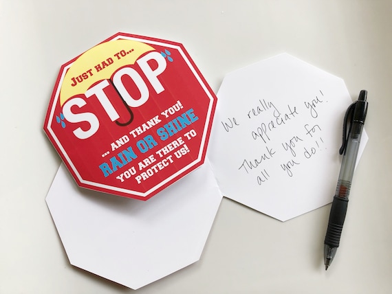 Crossing Guard Printable Thank You Card Rain or Shine - Etsy