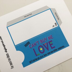 Can't Buy Me Love - Printable Money Holder - Etsy