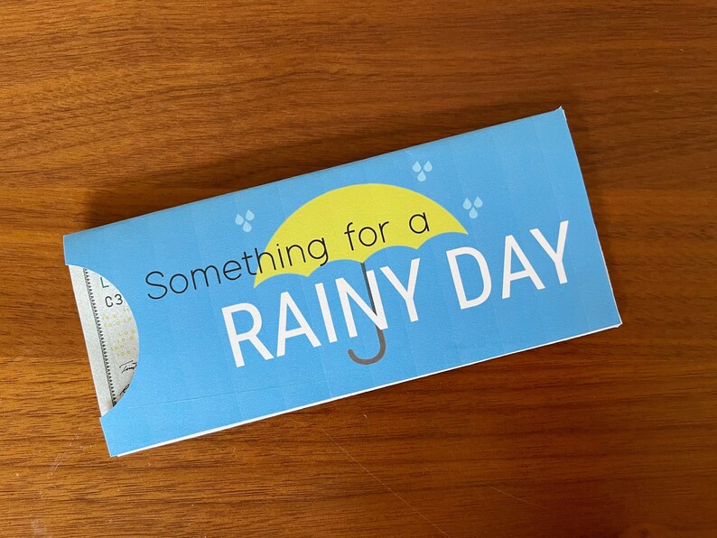 Printable Rainy Day Money Envelope: Gift Card Holder (PDF) - Etsy