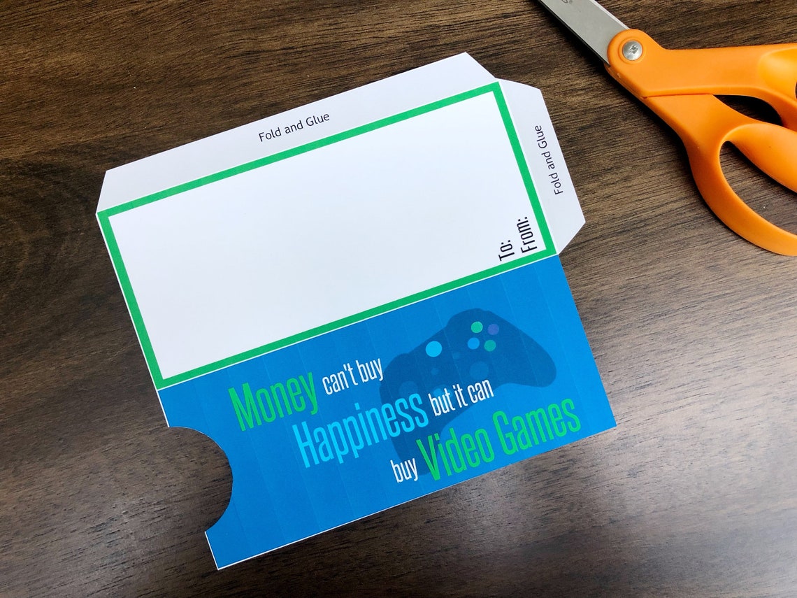 Video Gamer Cash Money Envelope Printable - Etsy