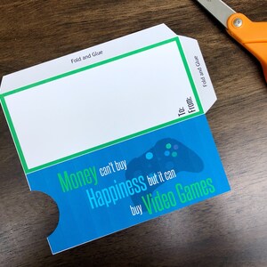 Video Gamer Cash Money Envelope Printable - Etsy
