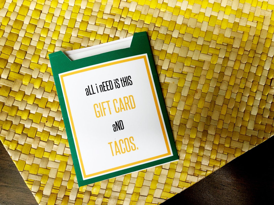 Taco Lover Gift Card Holder Printable - Etsy