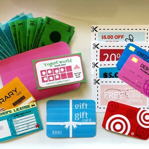 Pink Play Wallet Printable With Play Cards, Play Money, Play Checks ...